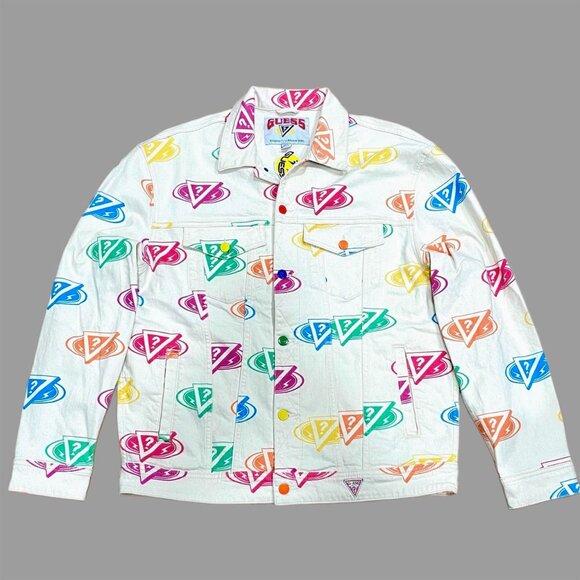 Guess | Jackets & Coats | Guess X J Balvin White Multi Color Jean ...